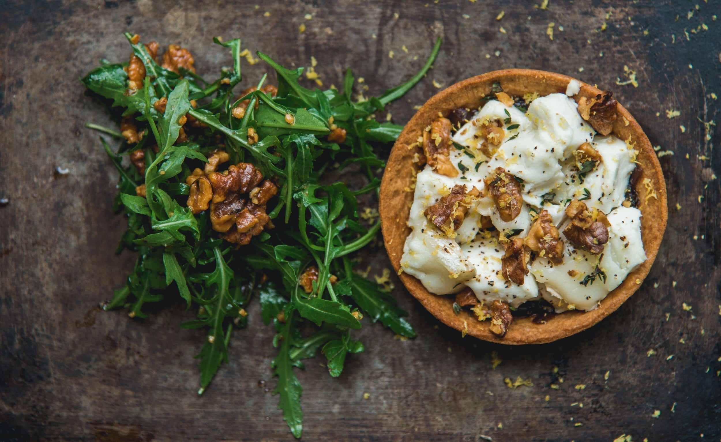 Red Onion & Goat’s Cheese Tart Recipe with Strawberry Vinegar Salad ...
